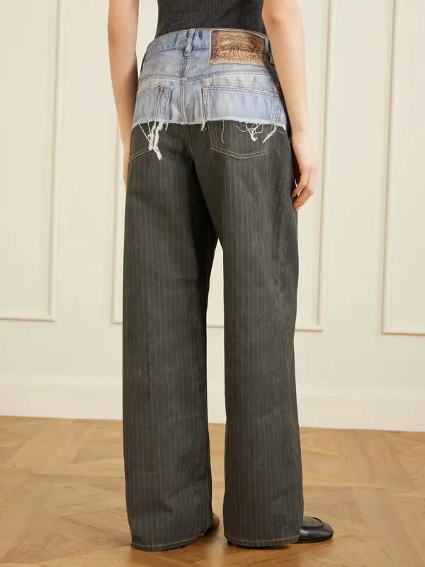 Acne Studios Pinstripe Overlay Wide-leg Jeans