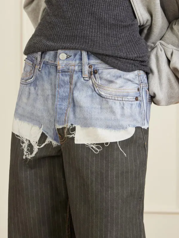 Acne Studios Pinstripe Overlay Wide-leg Jeans