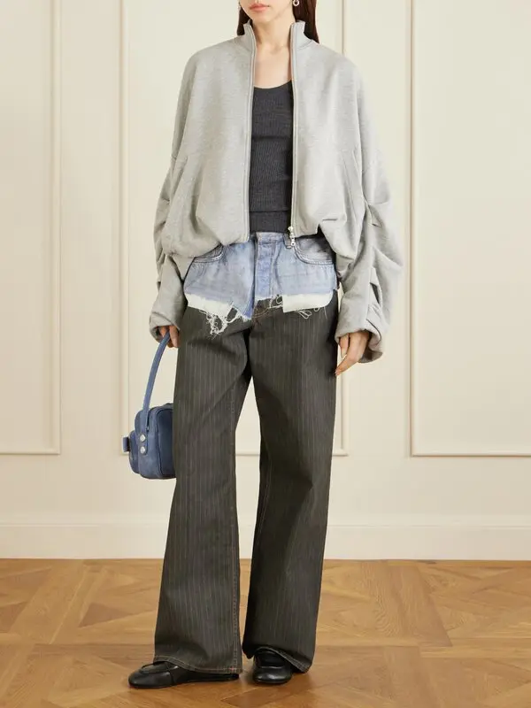 Acne Studios Pinstripe Overlay Wide-leg Jeans