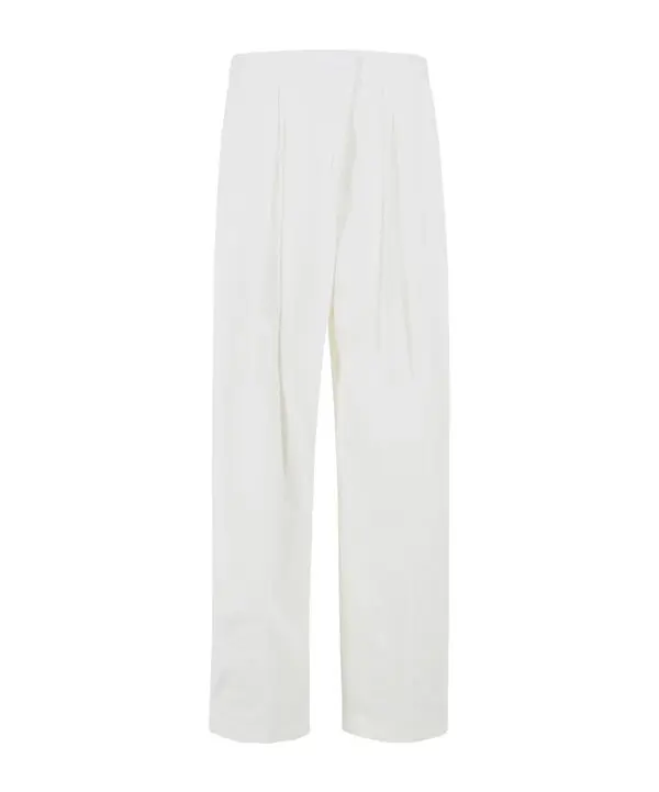 JIL SANDER Straight Leg Pleated Trousers - Ivory