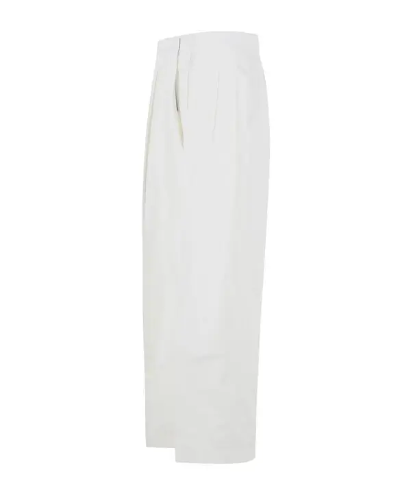 JIL SANDER Straight Leg Pleated Trousers - Ivory