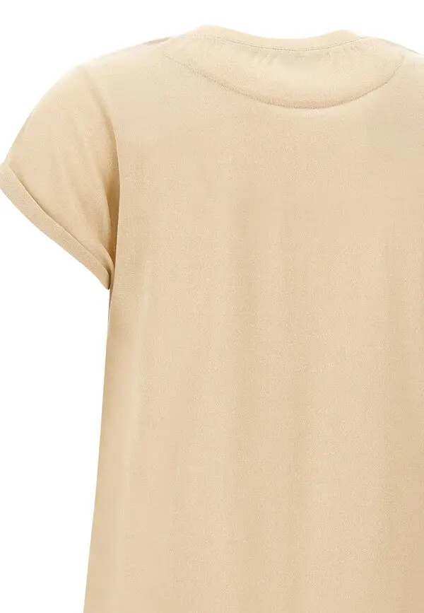 Eleventy Metallic Crew-neck T-shirt - Beige