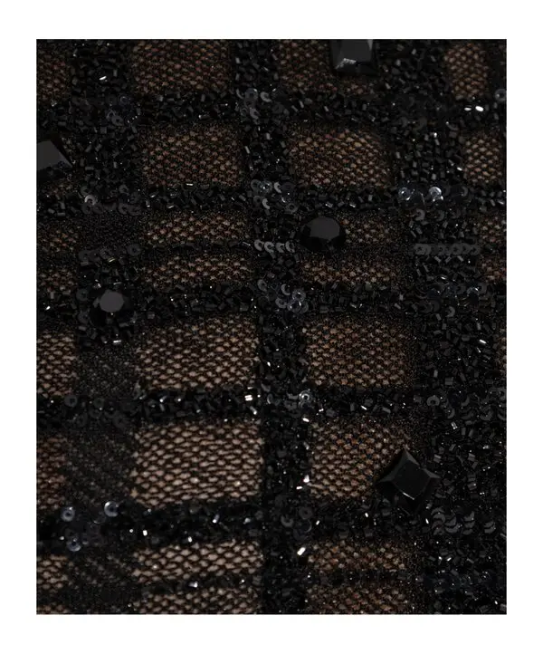 Balmain Sequined Long Sleeve Mini Dress