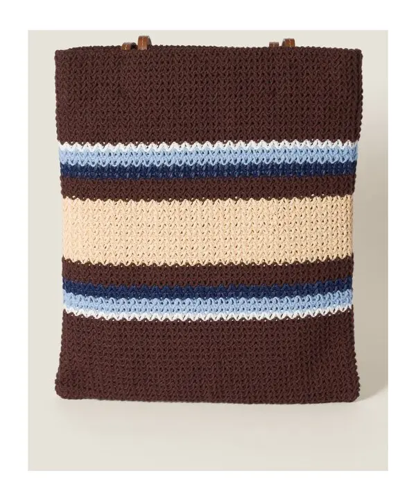 Miu Miu Raffia-effect Woven Tote Bag - Multicolor