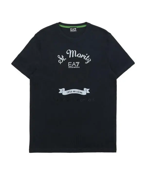 EA7 Logo Round-necked T-shirt