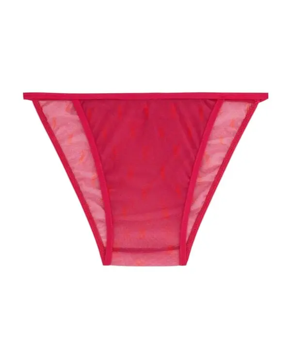 Saint Laurent Monogram Sheer Panties - Red