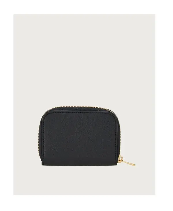 FERRAGAMO Gancini Zipped Card Holder - Black