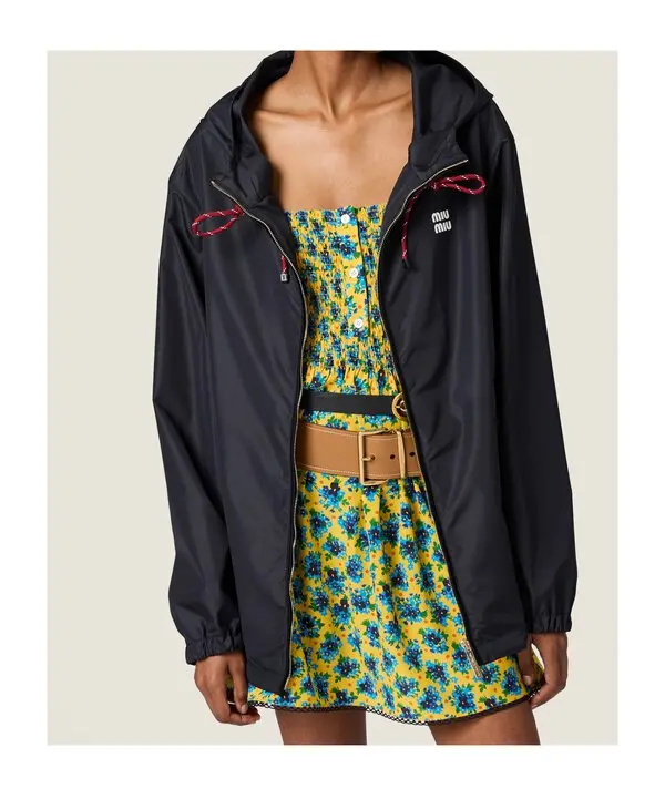 Miu Miu Lightweight Hooded Zip Jacket