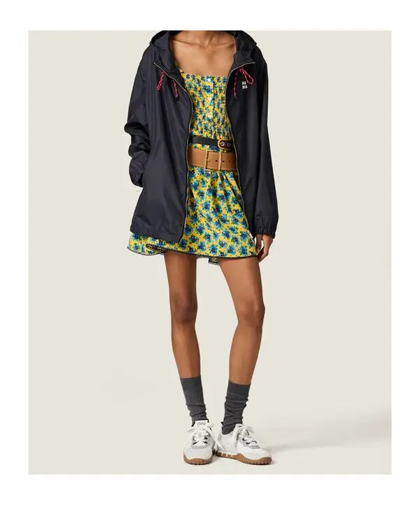 Miu Miu Lightweight Hooded Zip Jacket