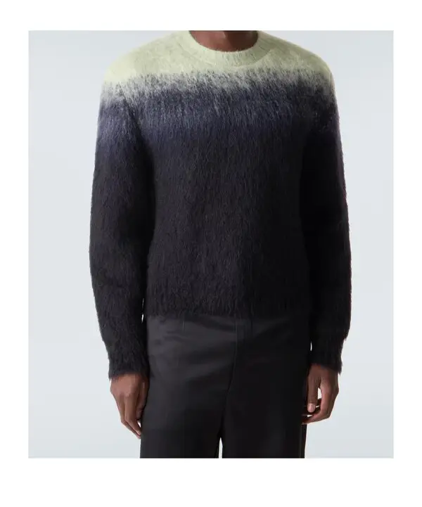 JIL SANDER Mohair And Wool-blend Sweater With Color Gradient - Black