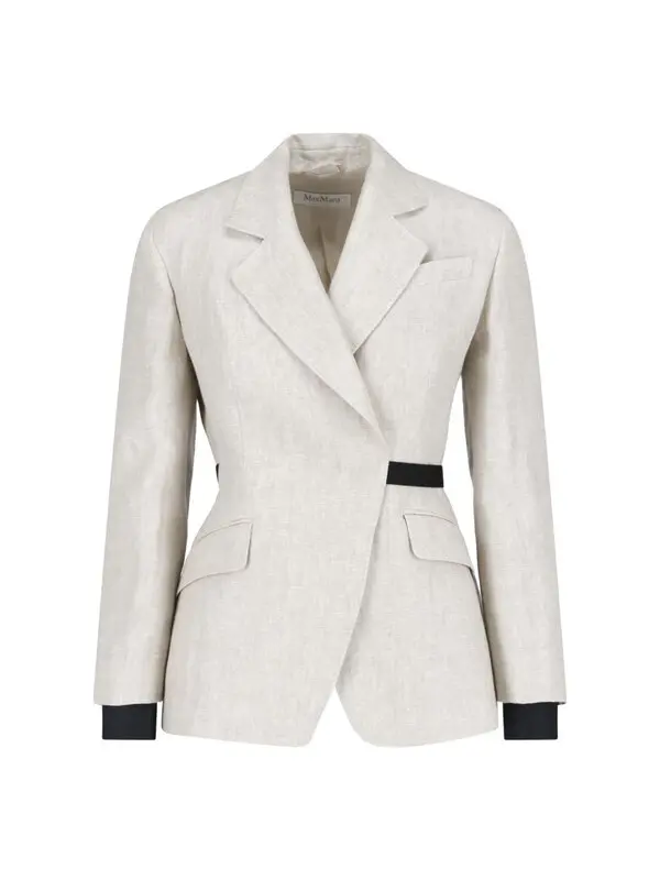 Max Mara Belted Double-breasted Blazer - Sand