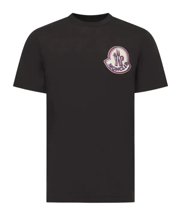 Moncler Logo Printed Crewneck T-shirt - Black