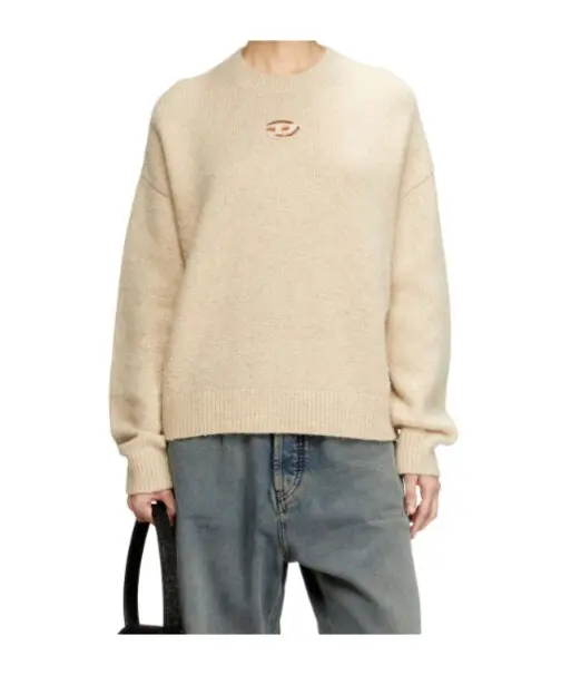 DIESEL® M-areeta Oval D Knitted Jumper - Beige