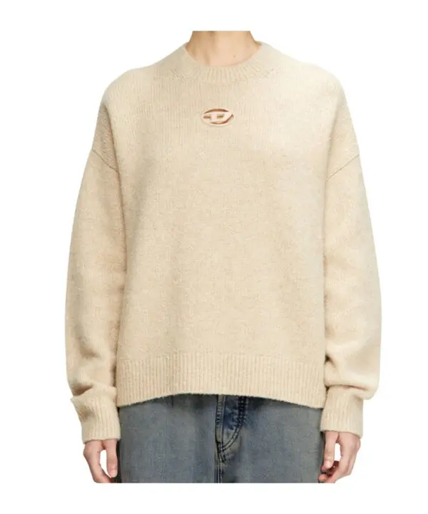 DIESEL® M-areeta Oval D Knitted Jumper - Beige