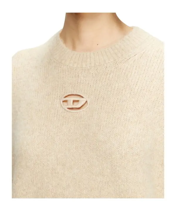 DIESEL® M-areeta Oval D Knitted Jumper - Beige