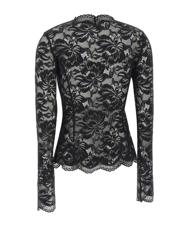 Rabanne Lace Cut-out Long-sleeve Top