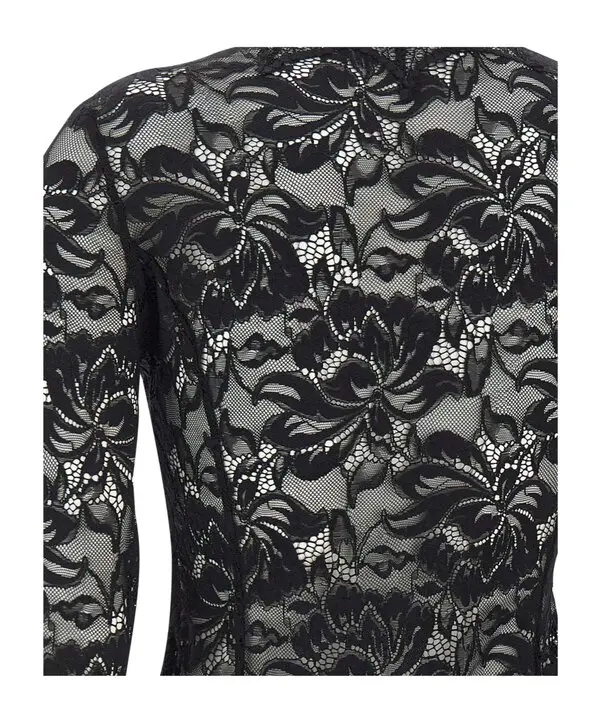 Rabanne Lace Cut-out Long-sleeve Top