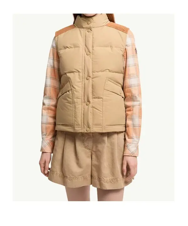 Moncler Padded Gilet With Snap Closure And Printed Logo