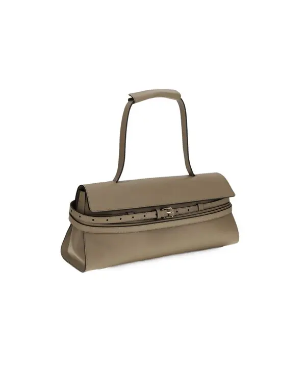 Moschino Tie Detailed Shoulder Bag - Gray