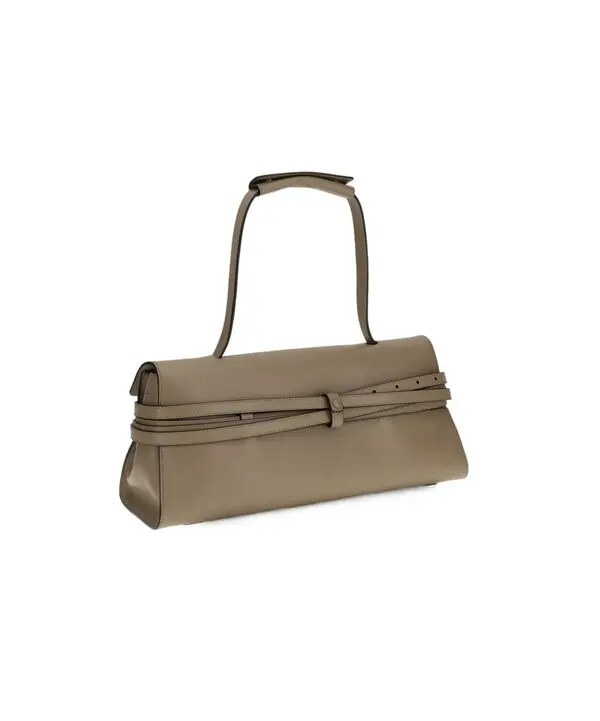 Moschino Tie Detailed Shoulder Bag - Gray