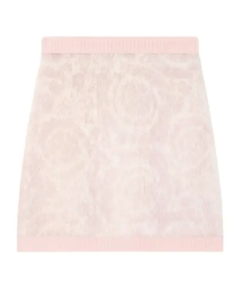 Versace Knitted Mini Skirt With Baroque Pattern