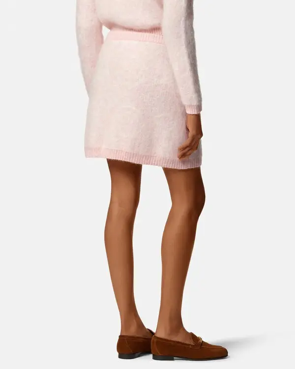 Versace Knitted Mini Skirt With Baroque Pattern