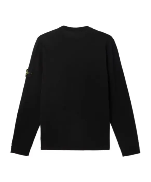 Stone Island Logo Patch Crewneck Jumper - Black