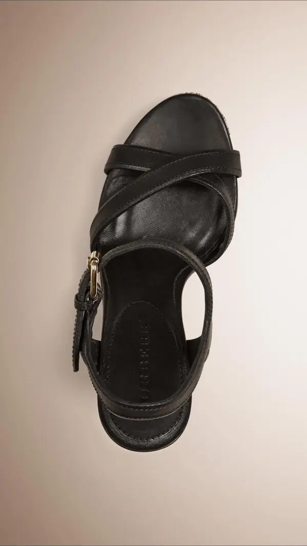 Burberry Checked Wedge Sandals
