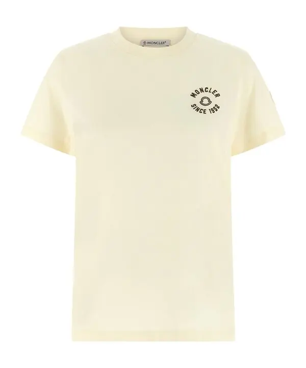 Moncler Logo Patch Crewneck T-shirt - Natural