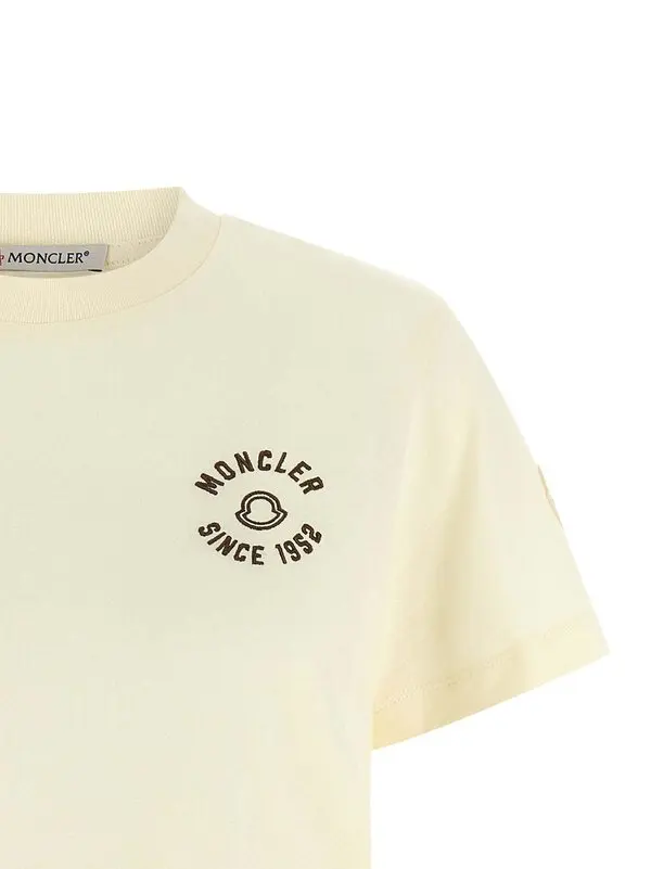 Moncler Logo Patch Crewneck T-shirt - White
