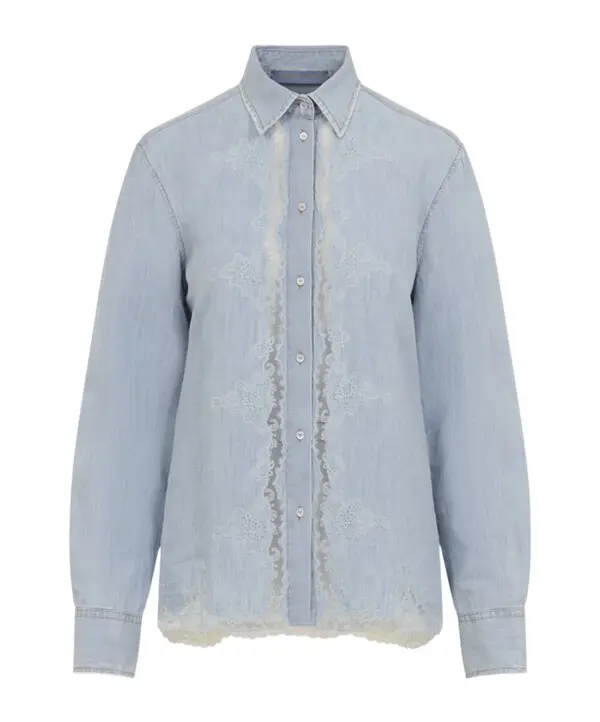 Ermanno Scervino Lace Detailed Buttoned Shirt