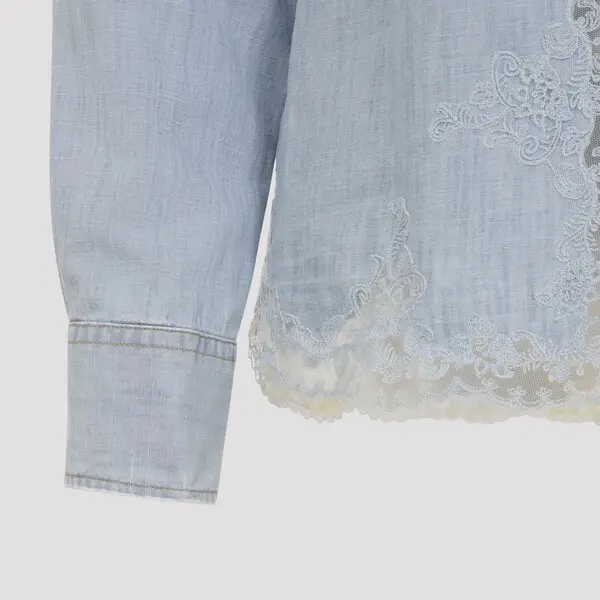 Ermanno Scervino Lace Detailed Buttoned Shirt