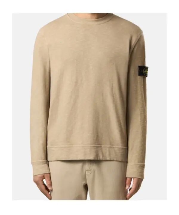 Stone Island Logo-patch Cotton Sweatshirt - Desert