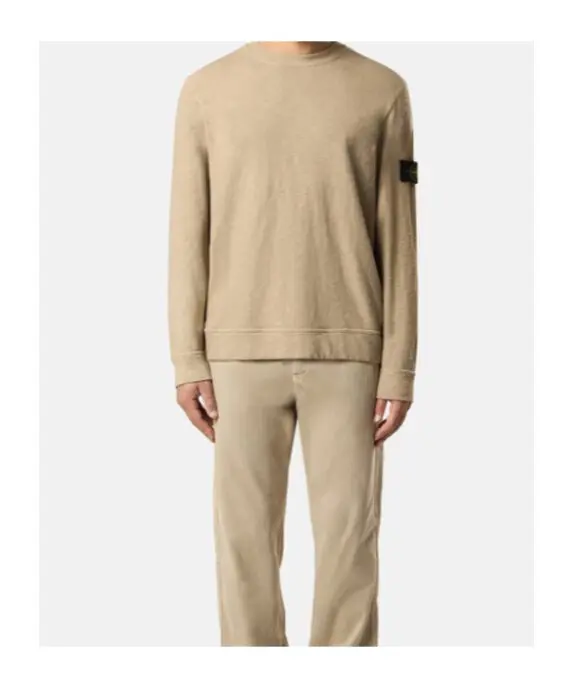 Stone Island Logo-patch Cotton Sweatshirt - Desert