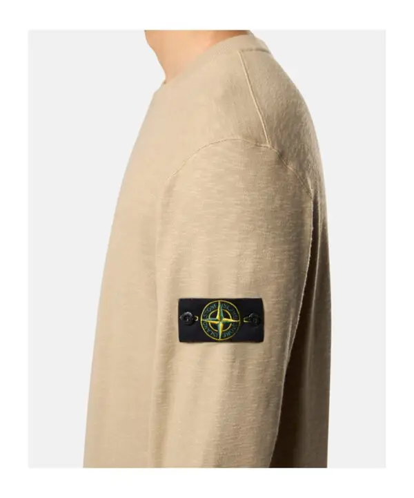 Stone Island Logo-patch Cotton Sweatshirt - Desert