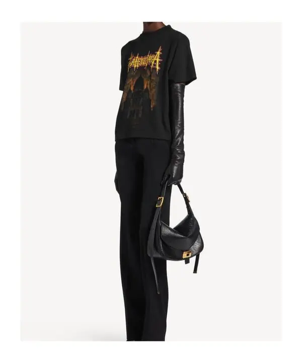 Balenciaga Graphic Printed Crewneck T-shirt - Black