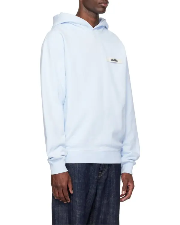 Jacquemus The Gros Grain Long-sleeve Hoodie - Light Blue