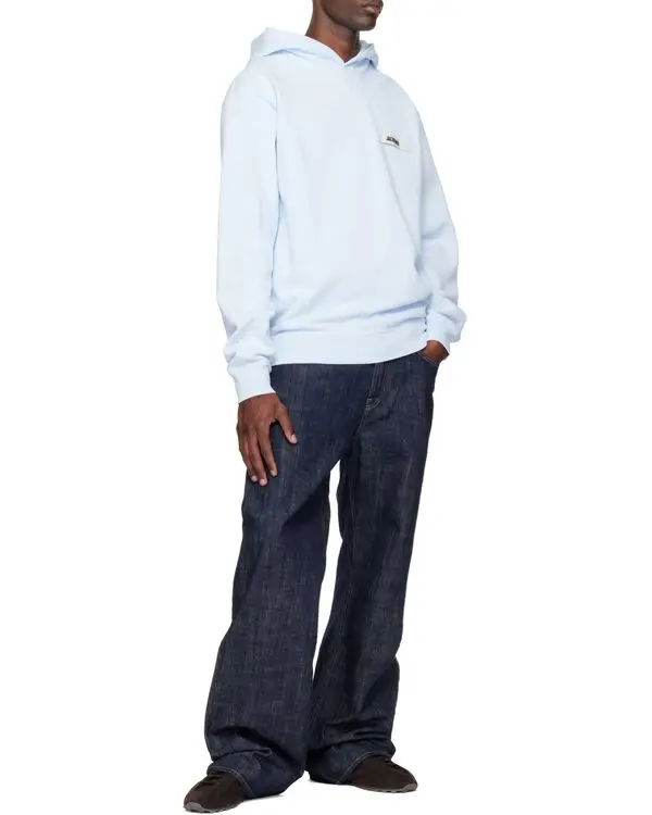 Jacquemus The Gros Grain Long-sleeve Hoodie - Light Blue