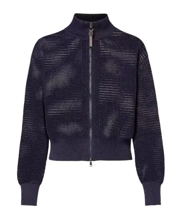 Brunello Cucinelli Cropped Zip-up Cardigan - Blue