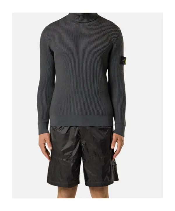 Stone Island Logo Patch Turtleneck Jumper