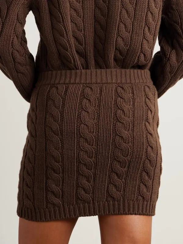 Bally Cable Knit Wool Mini Skirt