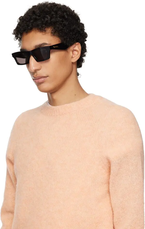 Bottega Veneta Rectangle Frame Sunglasses - Black