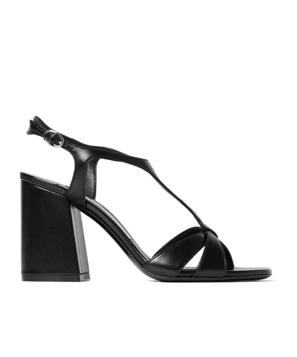JIMMY CHOO Kesia Leather T-bar Sandals - Black