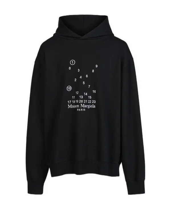 MAISON MARGIELA Logo Print Hoodie - Black