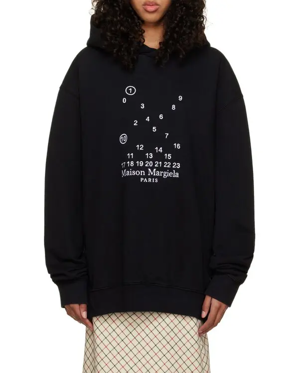 MAISON MARGIELA Logo Print Hoodie - Black