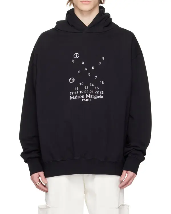 MAISON MARGIELA Logo Print Hoodie - Black