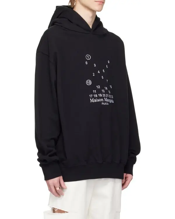 MAISON MARGIELA Logo Print Hoodie - Black