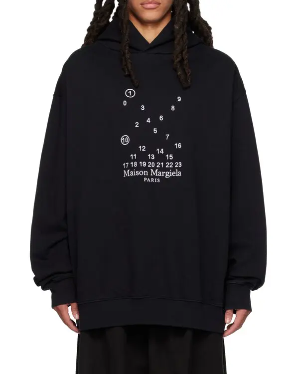 MAISON MARGIELA Logo Print Hoodie - Black