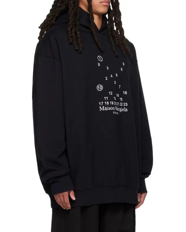 MAISON MARGIELA Logo Print Hoodie - Black