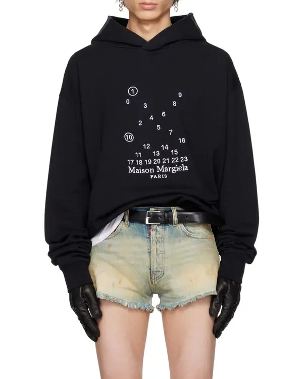 MAISON MARGIELA Logo Print Hoodie - Black